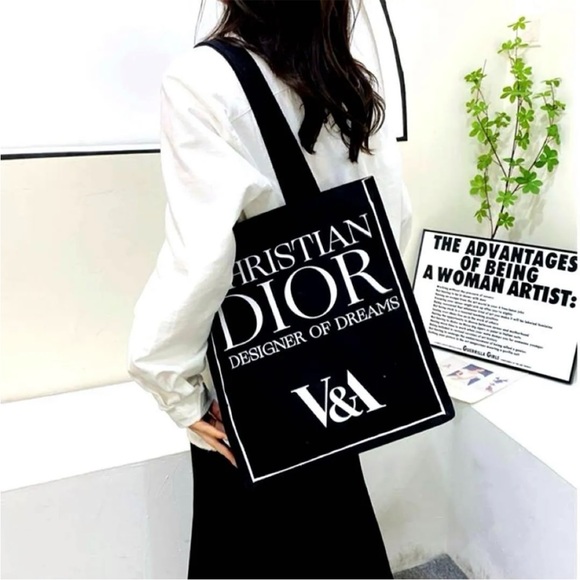 Dior | Bags | Christian Dior Va Novelty Tote Bag Black London Va Museum ...